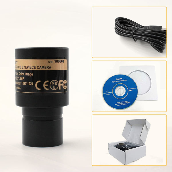Swift 1.3 Megapixel Digital Camera for Microscopes, Eyepiece Mount, US ...