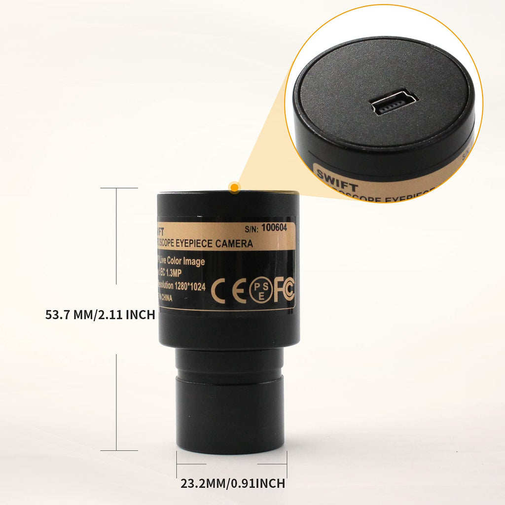 Swift 1.3 Megapixel Digital Camera for Microscopes, Eyepiece Mount, US ...
