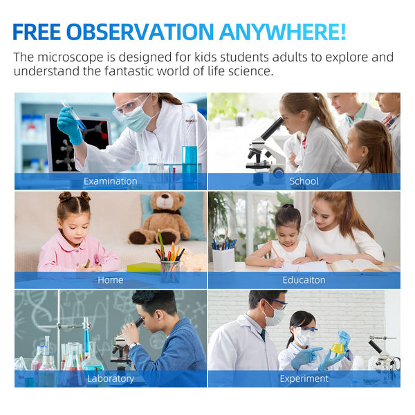 Swift Compound Monocular Microscope Kit for Kids Students Beginners,80 ...